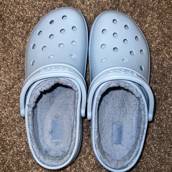 CROCS | Shoes | Crocs Light Blue Fleecelined Slippers With Ventilation ...